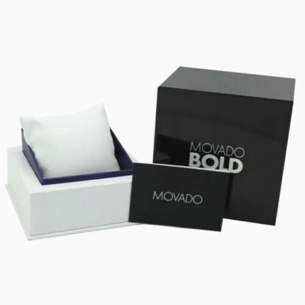Movado | Accessories | Movado Bold 36019 Trend Element Gold Dial Brown ...